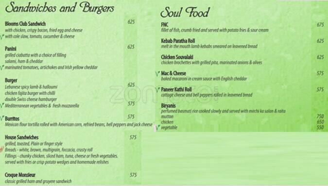 Menu at Singh Sahib Restaurant, New Delhi, The Eros Hotel