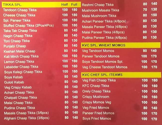 Menu at Khalsa CHICKEN, Delhi, Shop no.58 DDA MARKET