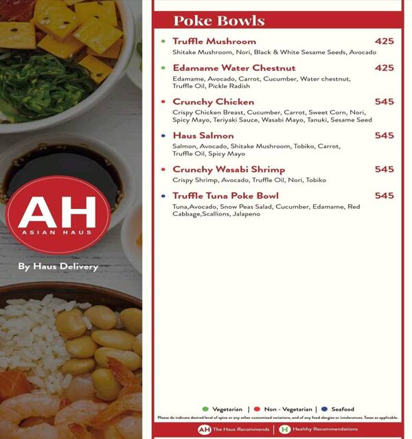 Menu at Asian Haus - By Haus Delivery, New Delhi