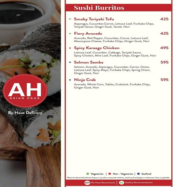 Menu at Asian Haus - By Haus Delivery, New Delhi