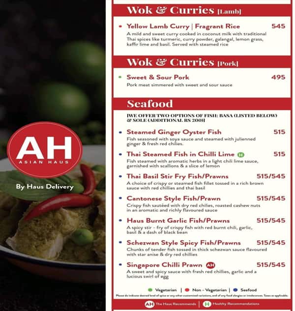 Menu at Asian Haus - By Haus Delivery, New Delhi