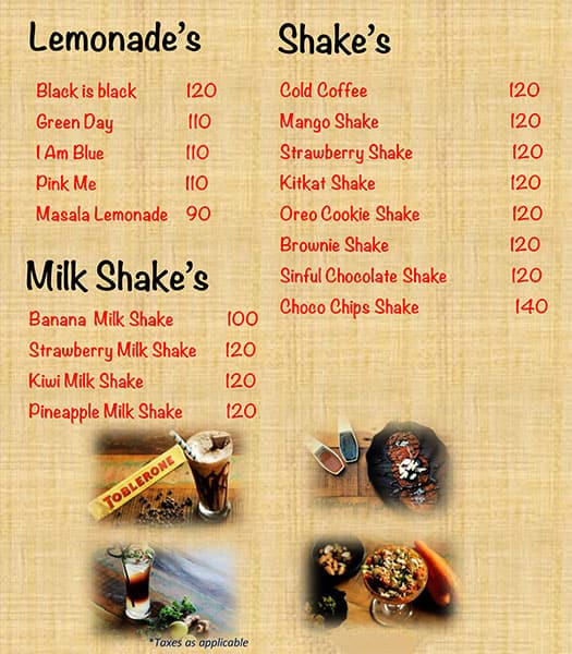 Menu at Tea Shack, Indore, Unit R 4