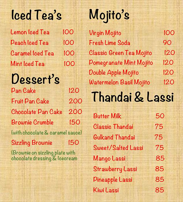 Menu at Tea Shack, Indore, Unit R 4