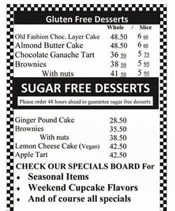 Menu at Southern Sweets Bakery, Decatur