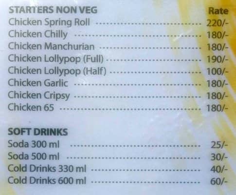 Menu at Panchali Bar And Restaurant, Thane, Lal Bahadur Shastri Road ...