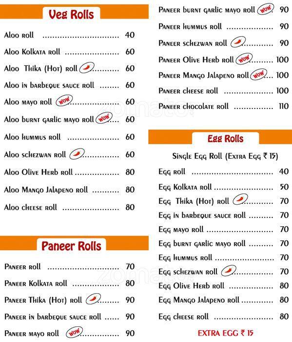 Kathi Kabab Roll Menu, Menu for Kathi Kabab Roll, Lower Parel, Mumbai ...