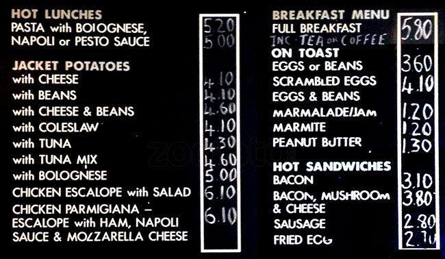 Menu at Le Signore Snack Bar, London