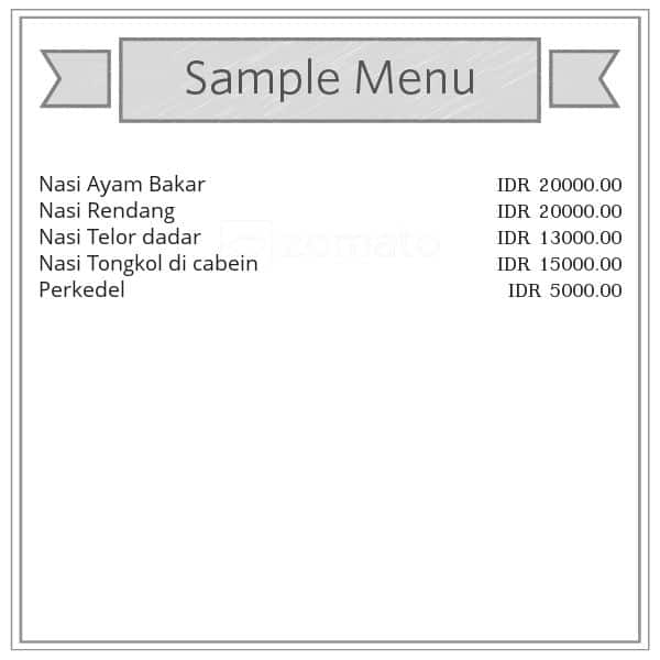 Menu at RM Putra Minang restaurant, Tangerang, Jl. Jombang Raya No.1B