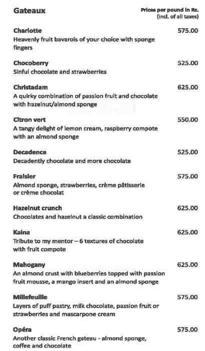 The French Window Patisserie Menu - Zomato