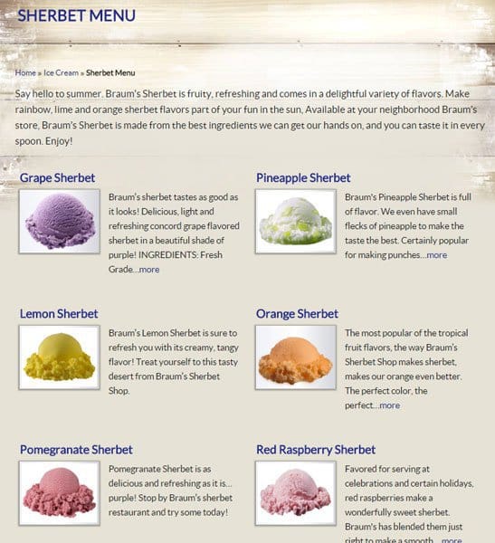 Menu at Braum's fast food, Haltom City, 5608 Denton Hwy