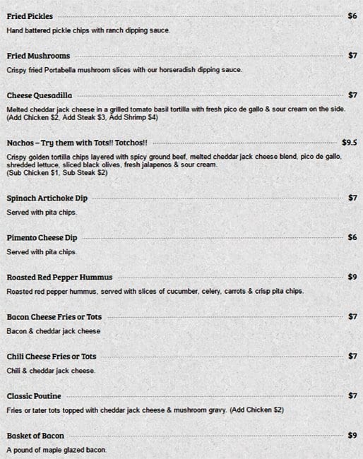 Menu at Ed's Tavern pub & bar, Charlotte