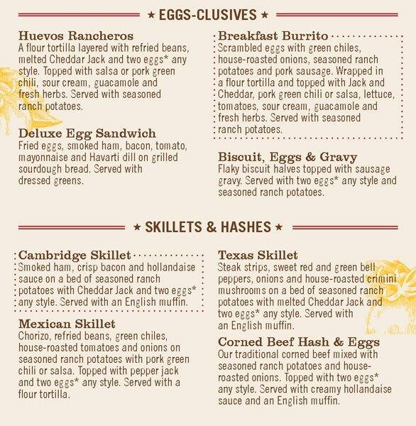Menu at The Egg & I Restaurants, Colorado Springs, Barnes Rd