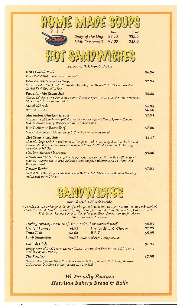 Menu at Change of Pace Sports Bar, Syracuse