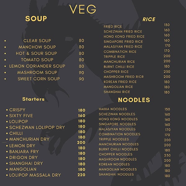 Menu of Chinese Kadai, Kandivali East, Mumbai