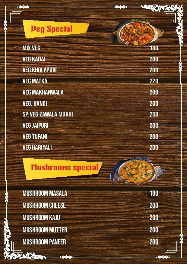 Menu of Vaishnavi Punjabi & South Indian, Sayajigunj, Vadodara
