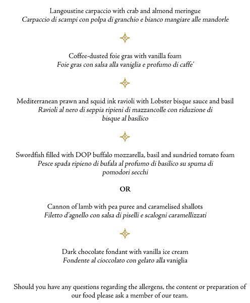 Menu at Oval Restaurant, London