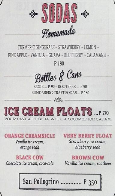 Menu at Farmacy desserts, Taguig