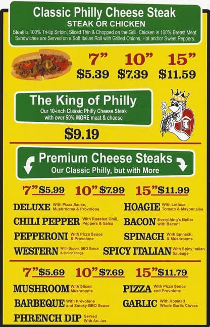 Cheese Steak Shop Menu, Menu for Cheese Steak Shop, Walnut Creek ...