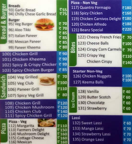 Menu at Satya's Chinese Kitchen, Secunderabad