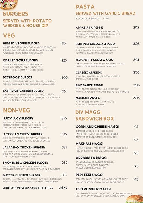 Menu at Grub Hub, Chandigarh