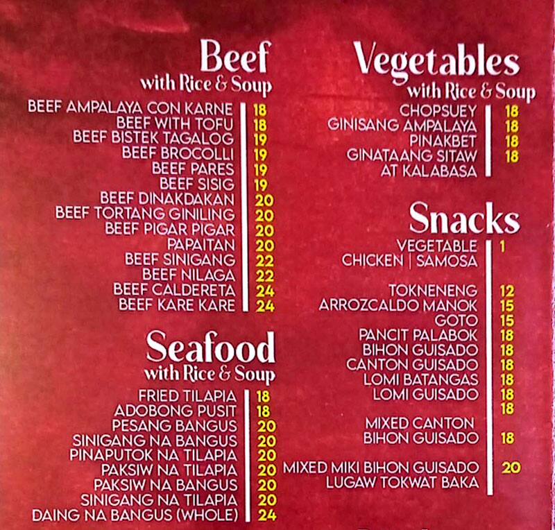 Menu Of Kalye 25 Oud Metha Dubai