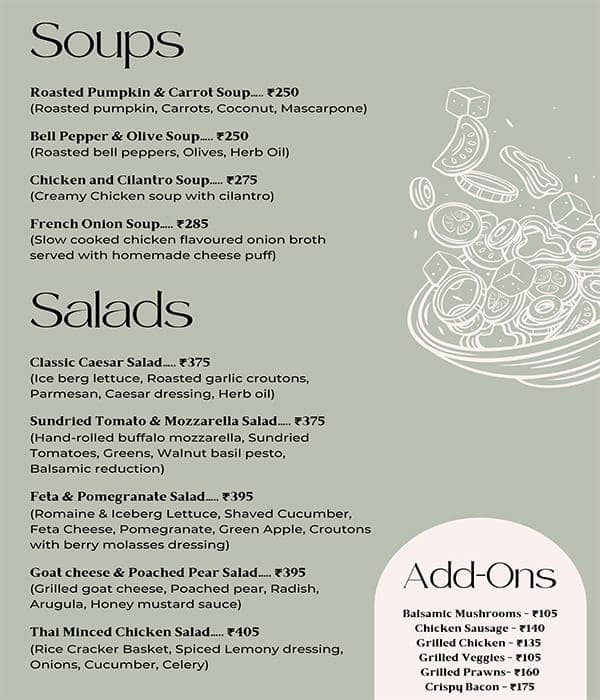 Menu of Sobremesa- Bakehouse Cafe Kitchen, Jubilee Hills, Hyderabad