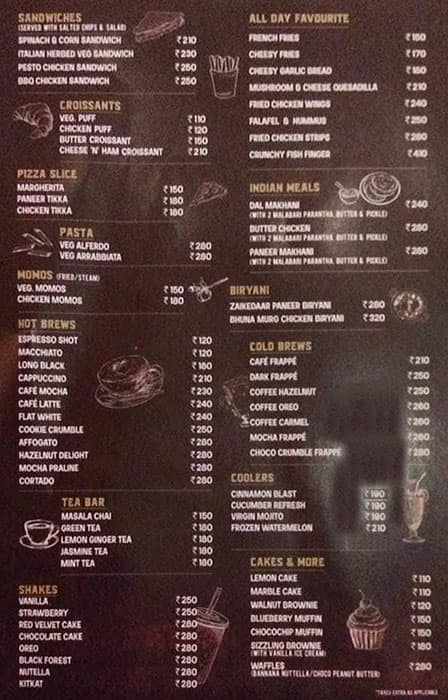 Menu of Pyramid Coffee House, Sector 35, Chandigarh