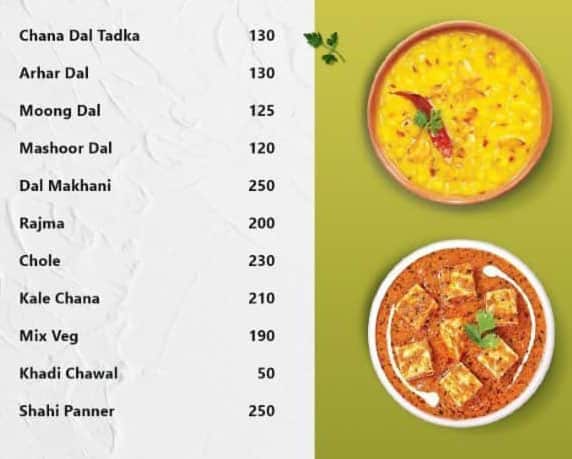 Menu of JK Foods, Sector 39, Gurgaon