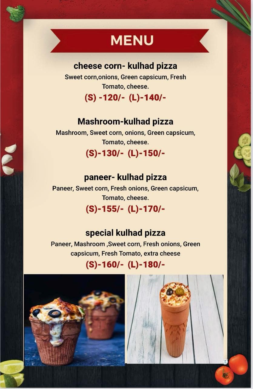 Menu of Kulhad The Pizza, Shalimar Garden, Ghaziabad