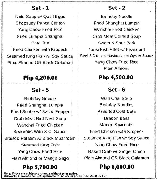 Carta del restaurante Wan Chai Tea house, Ciudad Quezon, 618 ...