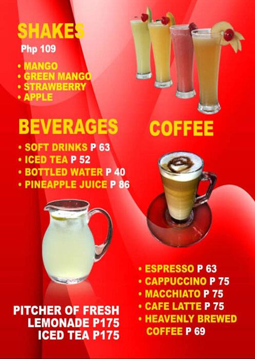 Menu at Heaven's Barbeque, San Juan, Eton 1