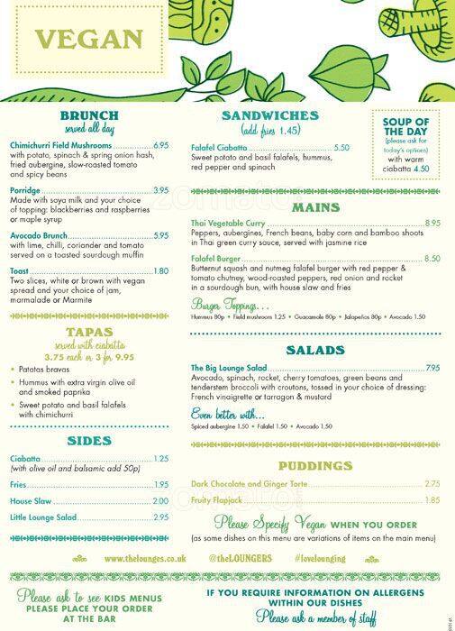 Menu at Loco Lounge pub & bar, Birmingham