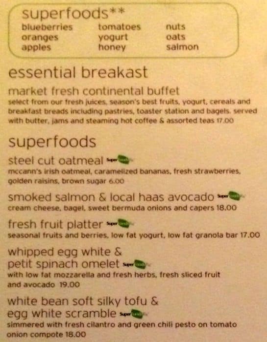 Menu at Le Cafe - The Westin Toronto Airport, Toronto