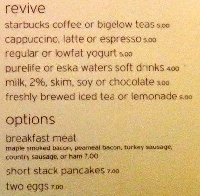 Menu at Le Cafe - The Westin Toronto Airport, Toronto
