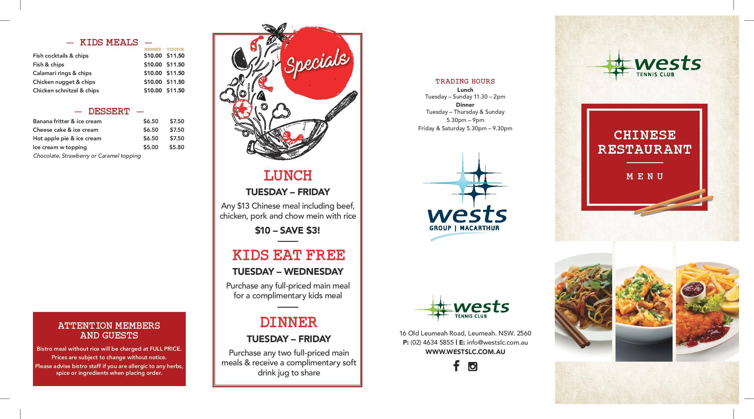 Menu at The Sherwood Macarthur pub & bar, Leumeah