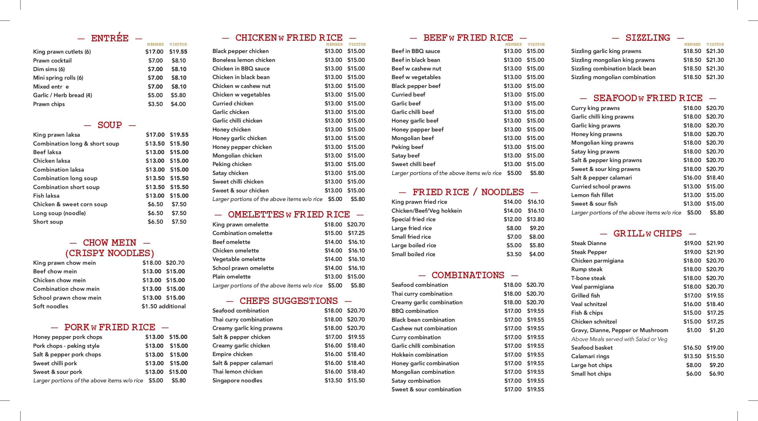 Menu at The Sherwood Macarthur pub & bar, Leumeah