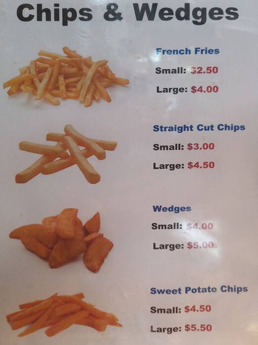 Menu at Fish Pier fast food, Narre Warren