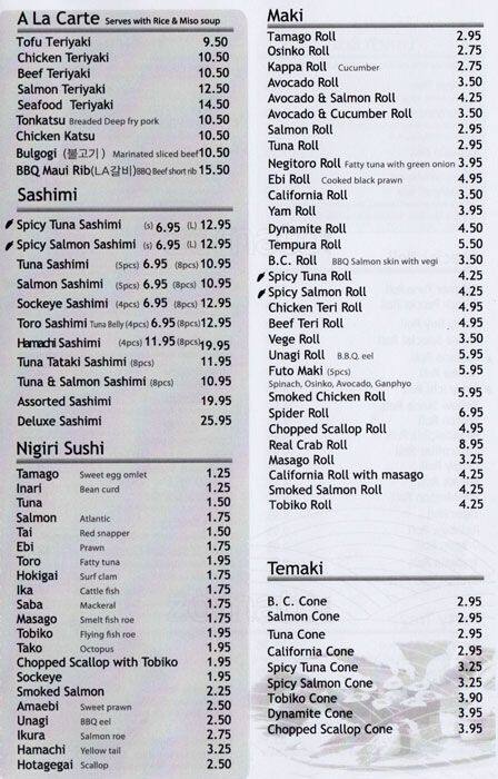 Maguro Sushi Menu Naples Flatbread