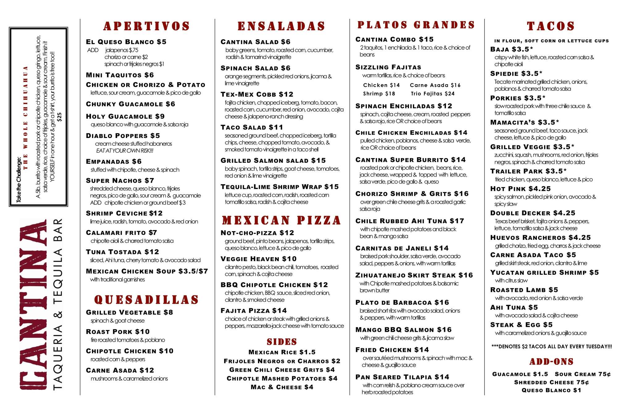 Cantina Taqueria Tequila Bar Menu Urbanspoon Zomato cantina-taqueria-tequila-bar-menu-urbanspoon-zomato