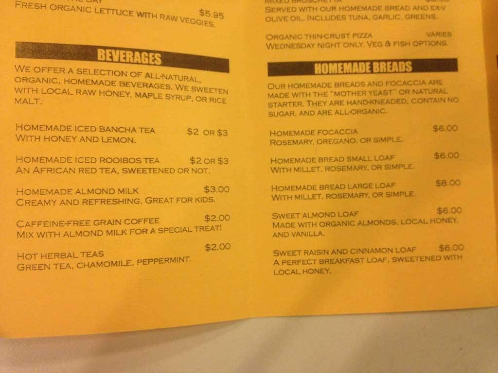 Menu at Good Earth Organic Eatery pub & bar, West Cape May