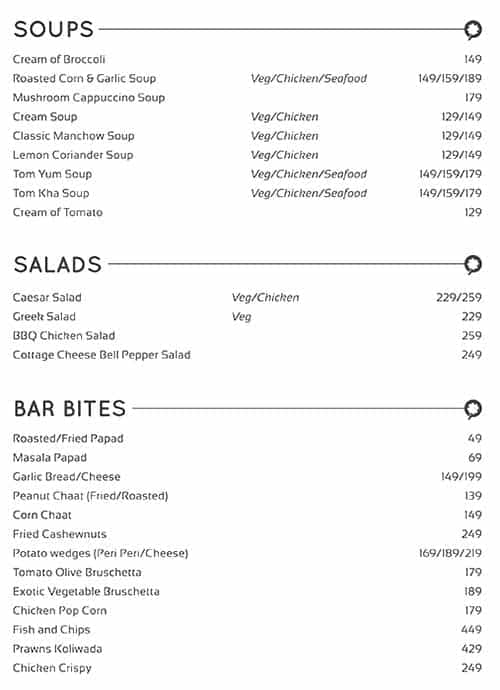 Menu of The Clover Bar And Kitchen, Chinchwad, Pune