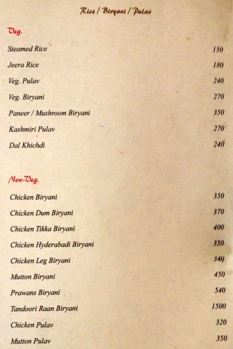 Menu at SKY DHABA,, Kalyan