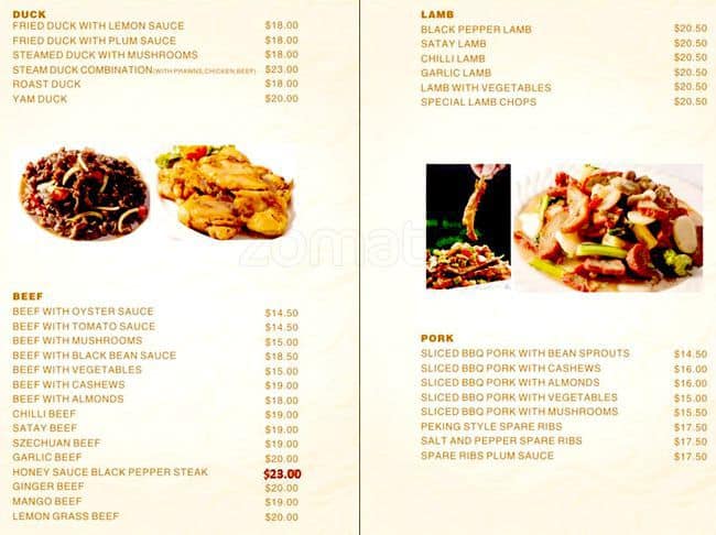 Menu at Wing Bo Chinese Restaurant, Maylands