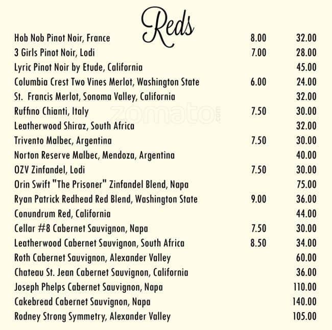 Menu at The Grey Goose pizzeria, Midway, 133 E Main St