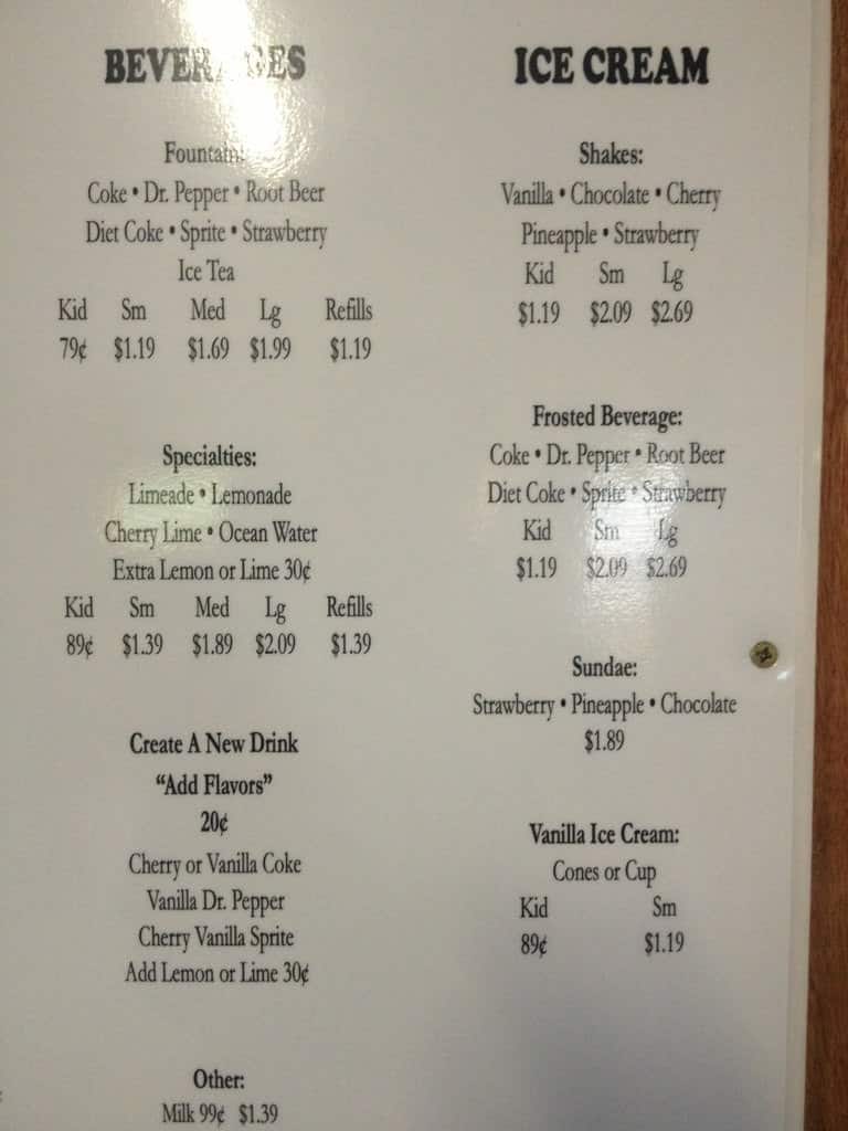 Menu at Burger Zone fast food, Crowley