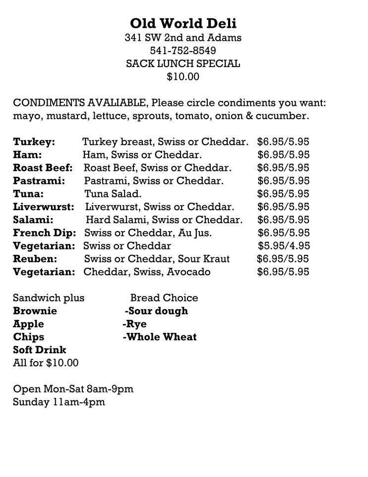 Old World Deli, Corvallis, Corvallis - Urbanspoon/Zomato