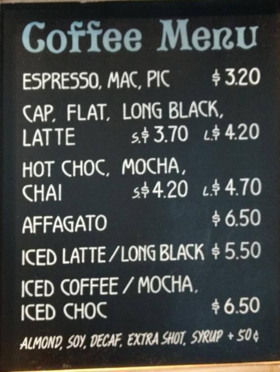 Menu at Cuppa Flower cafe, Mascot, Shop 2