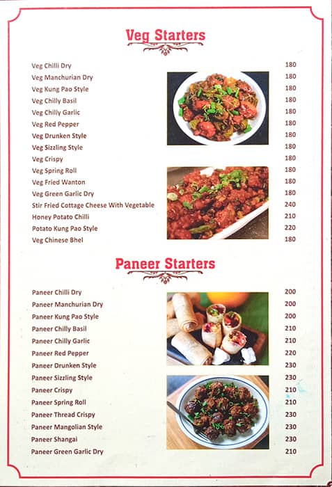 Menu of Shabri, Panch Pakhadi, Thane West, Thane