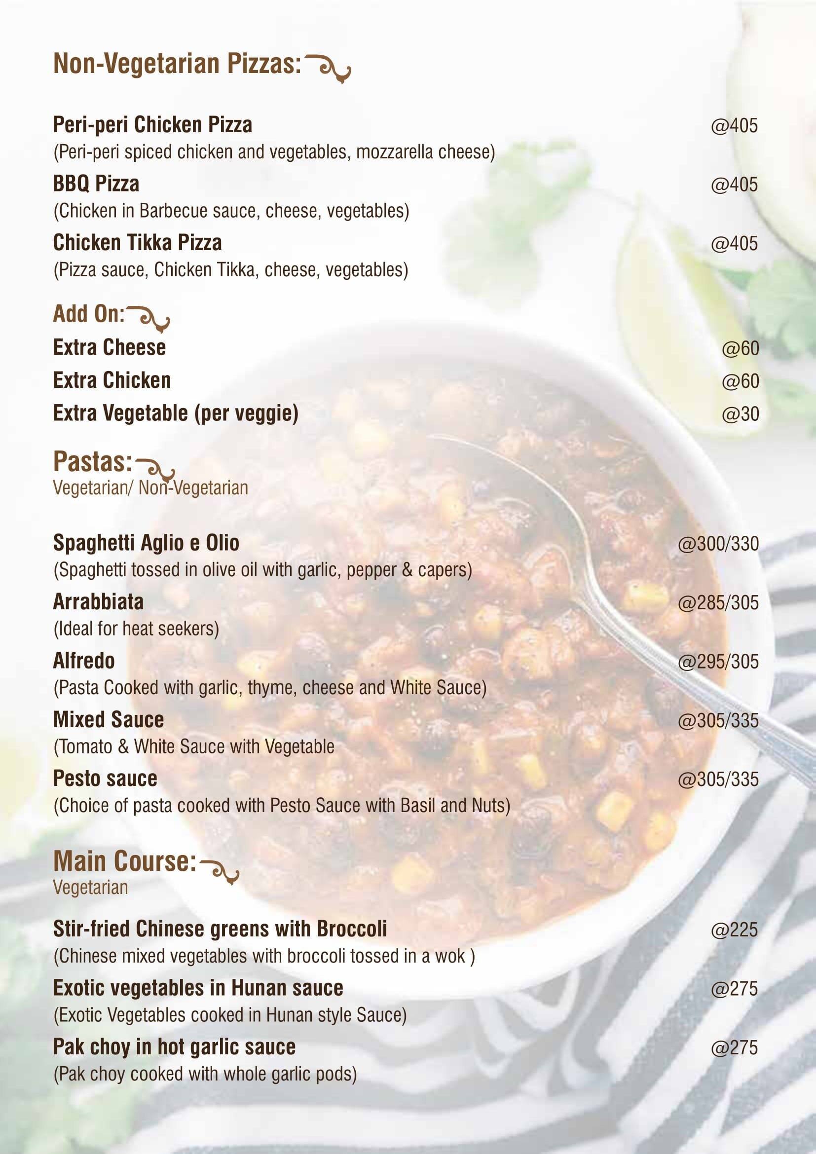 Menu at BREEZE Sky Lounge - Sheesha Hookah, Kolkata