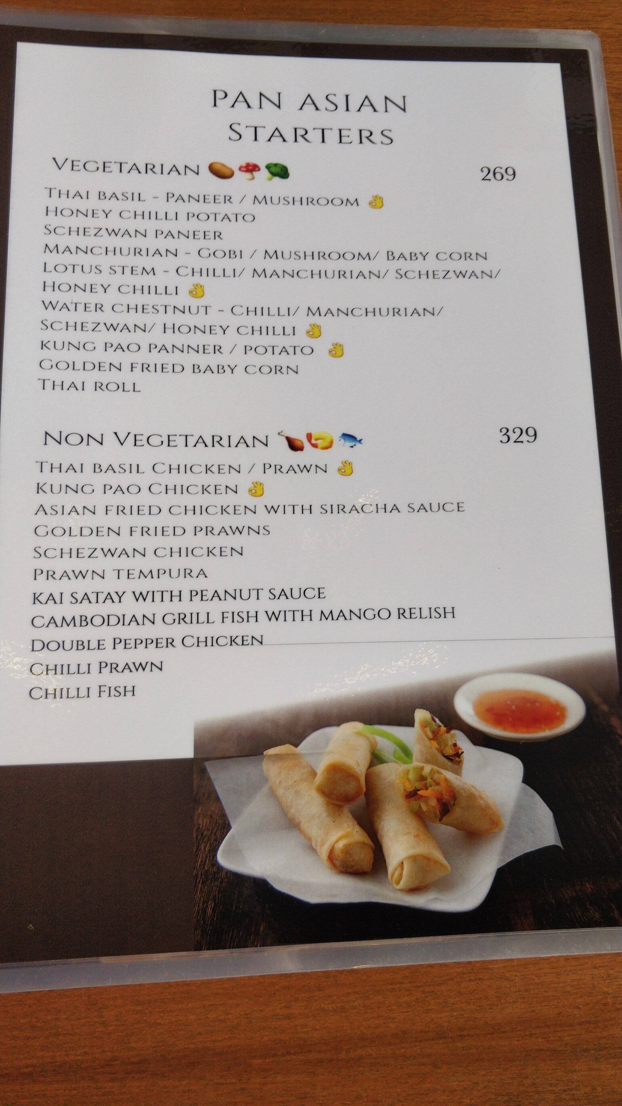 Menu at Spice club, Coimbatore